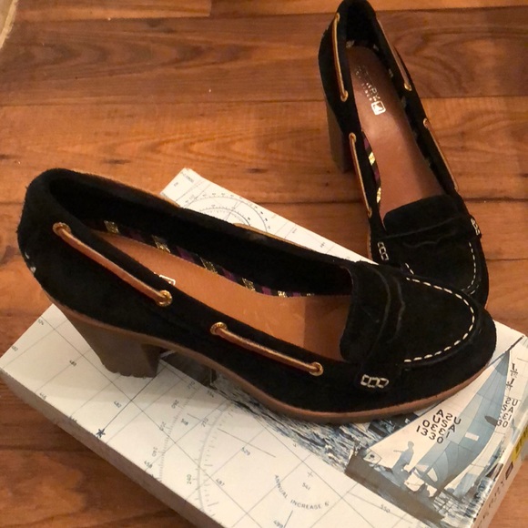 Sperry | Shoes | Sperry Brushed Leather Penny Loafer Heels | Poshmark